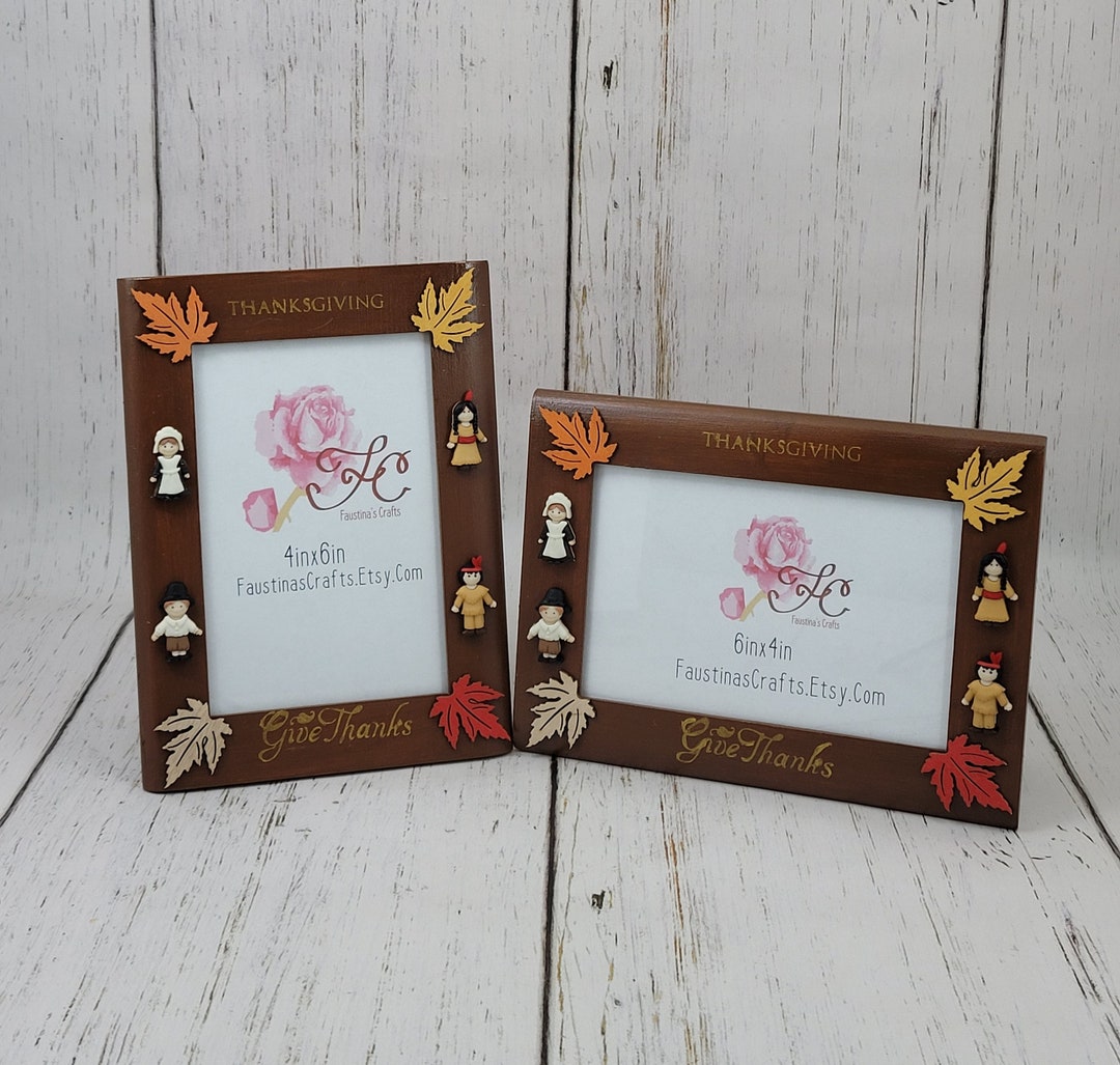 Thanksgiving Pilgrim & Native American Photo Frame - Etsy