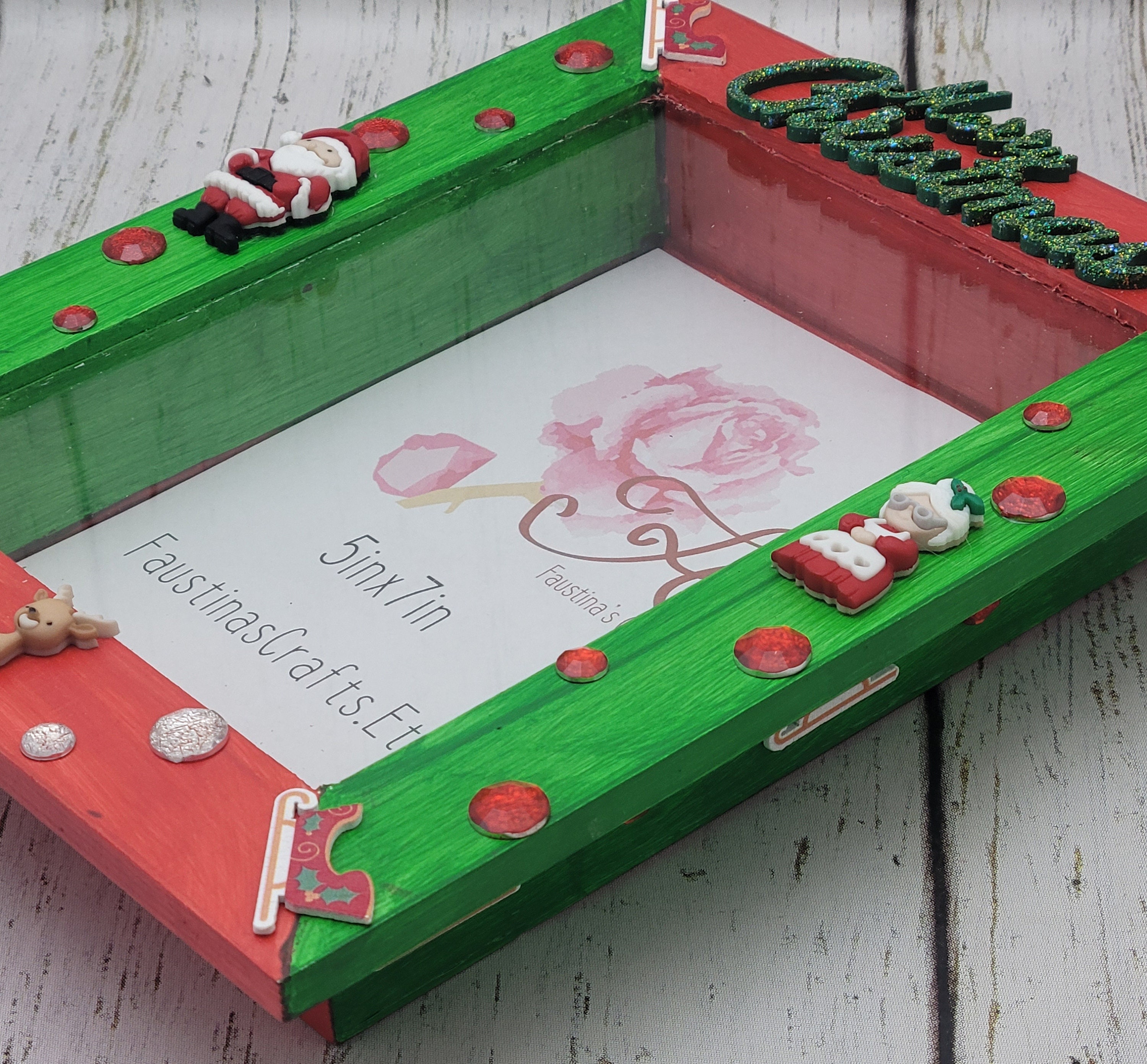 Santa Claus, Mrs.claus and Reindeer Frame - Etsy