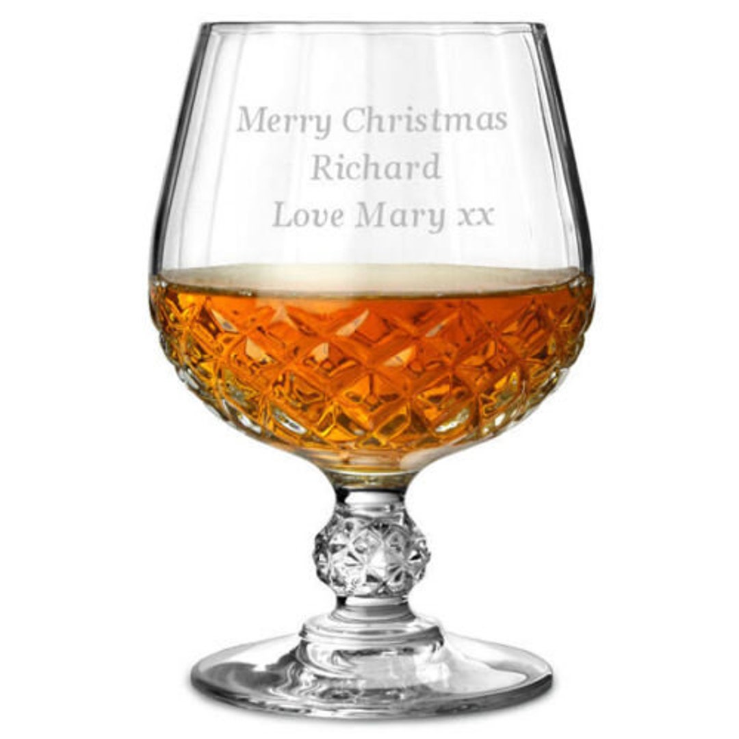 Personalised Cut Crystal Brandy Cognac Glass Engraved - Etsy UK