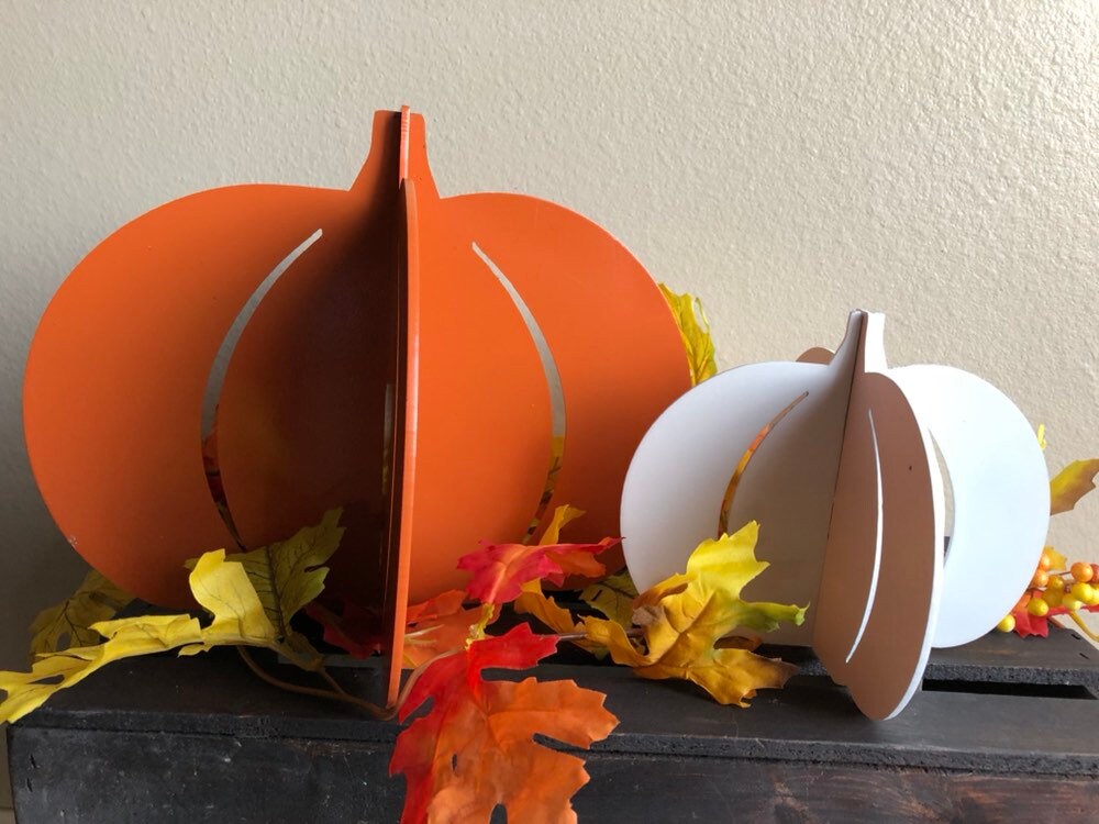 Pumpkin Decor Metal Large and Small Set | Etsy