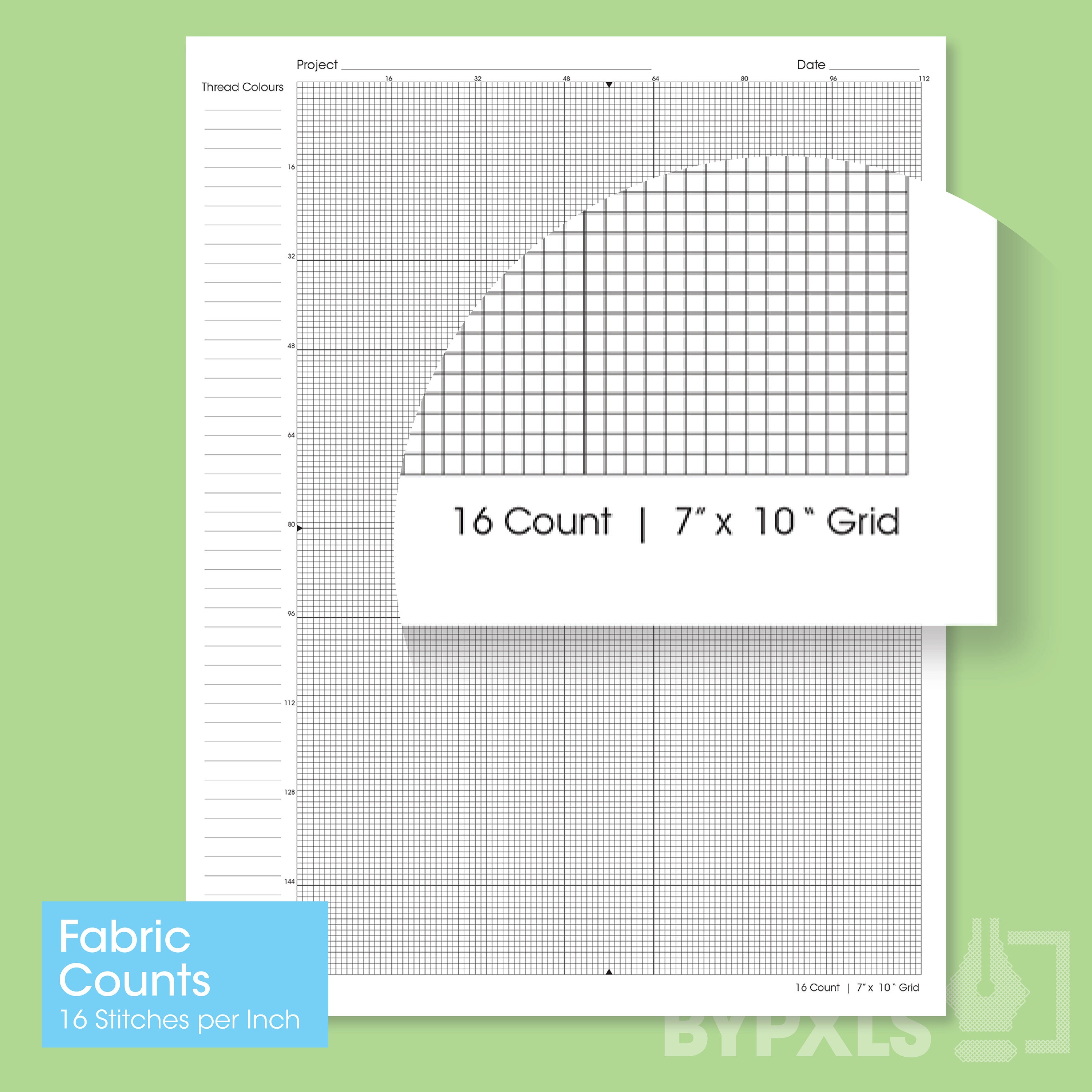 Aida 16 Count Cross Stitch Graph Paper (PDF Instant Download) - Etsy