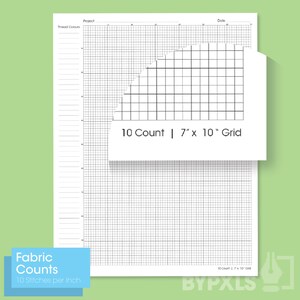 PRINTABLE | Aida 10 Cross Stitch Graph Paper | Letter/a4 | 10 Fabric ...