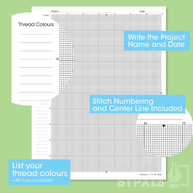 Aida 18 Count Cross Stitch Graph Paper (PDF Download) - Etsy