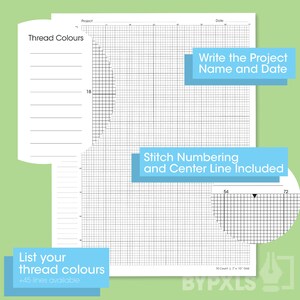 PRINTABLE | Aida 10 Cross Stitch Graph Paper | Letter/a4 | 10 Fabric ...