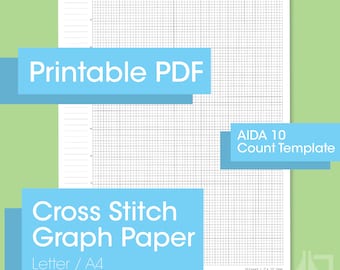 PRINTABLE | Aida 14 Cross Stitch Graph Paper | Letter/a4 | 14 Fabric ...