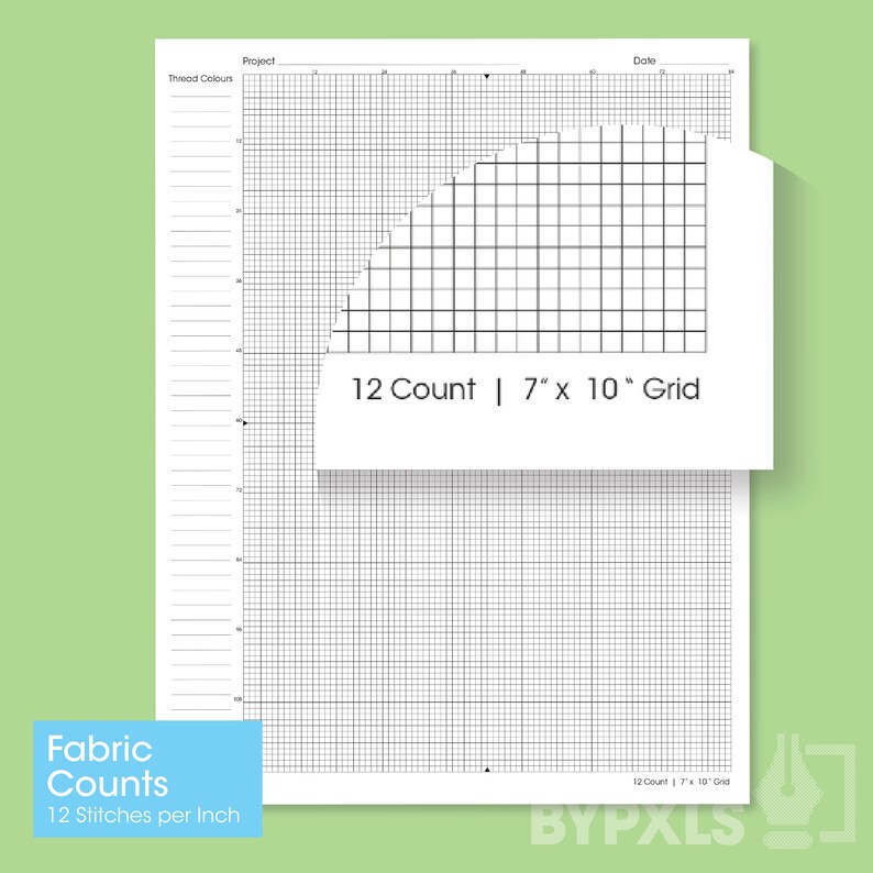 PRINTABLE | Aida 12 Cross Stitch Graph Paper | Letter/a4 | 12 Fabric ...