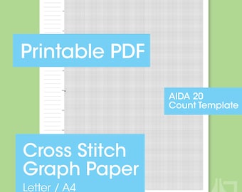PRINTABLE Aida 10 Cross Stitch Graph Paper Letter/a4 10 Fabric Counts ...
