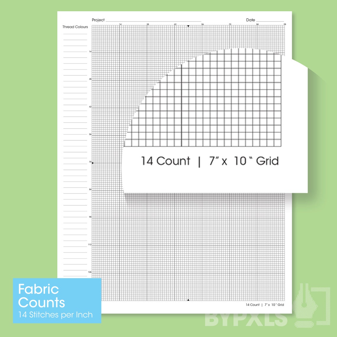 Aida 14 Count Cross Stitch Graph Paper (PDF Instant Download) - Etsy