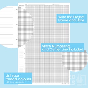 PRINTABLE | Aida 18 Cross Stitch Graph Paper | Tabloid / Ledger / B ...