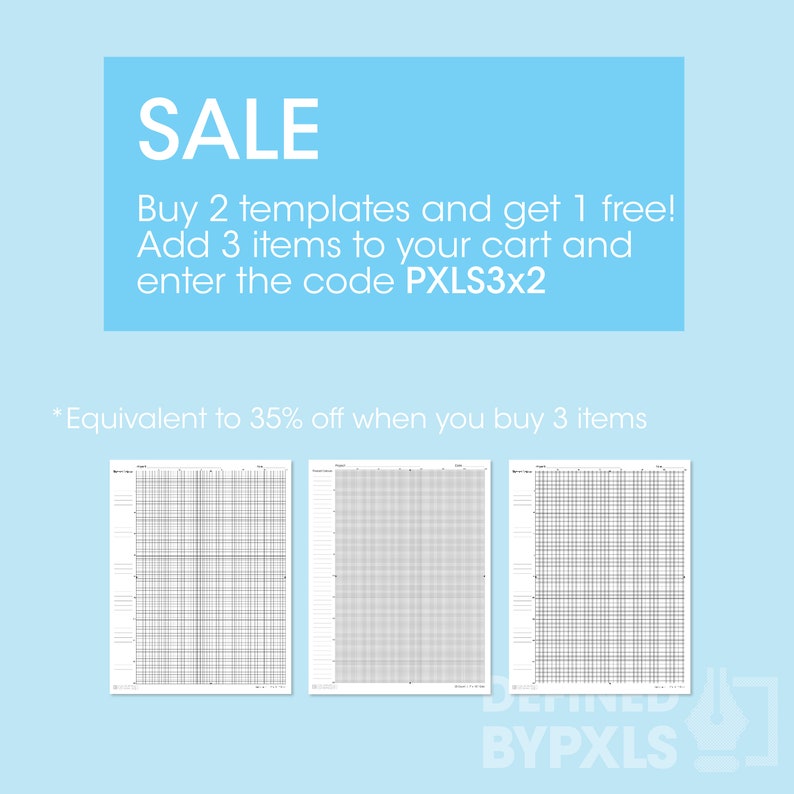 PRINTABLE | Aida 18 Cross Stitch Graph Paper | Tabloid / Ledger / B ...
