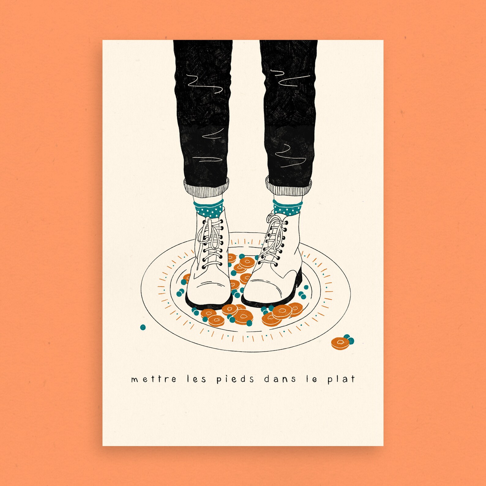 Affiche A4 Les pieds dans le plat - Etsy.de