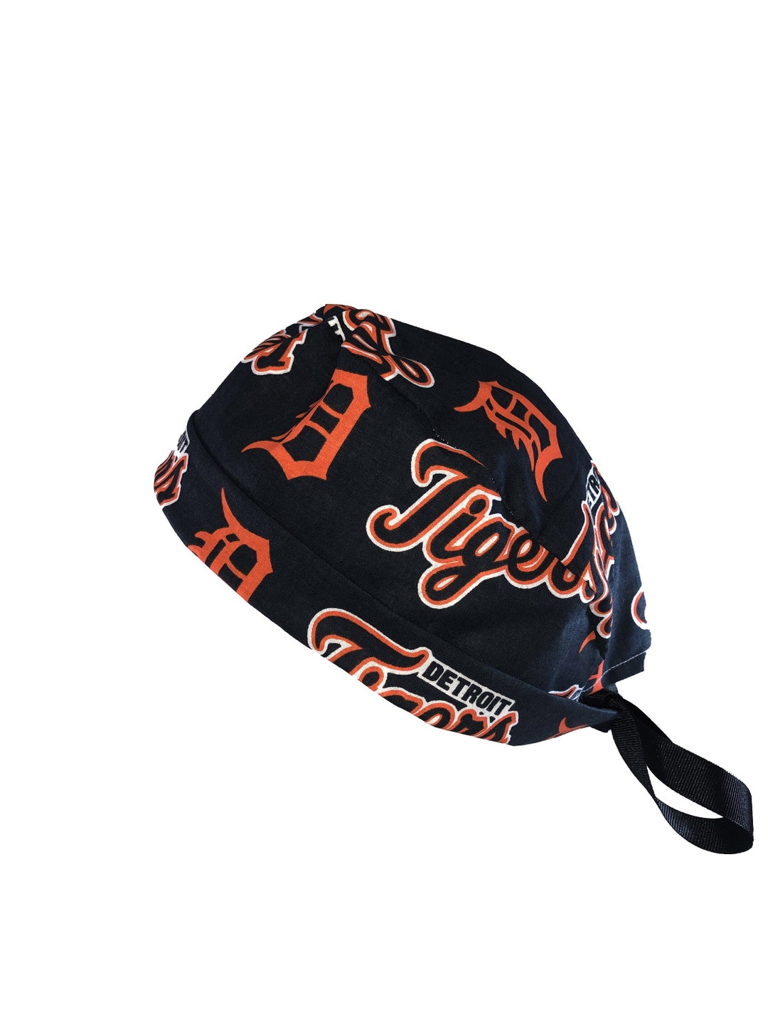 Detroit Tigers MLB Tie Back Scrub Cap, Nurse Hat With or Without ...