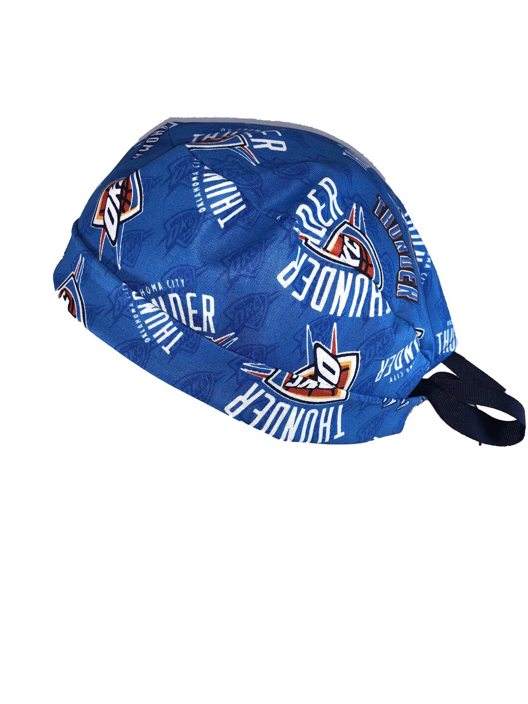 Oklahoma City Thunder NBA Pale Blue Tie Back Scrub Cap, Nurse Hat With ...
