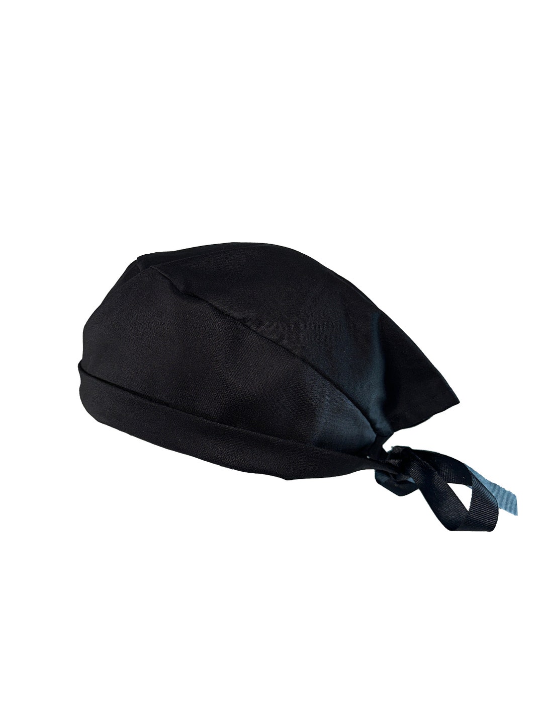 Solid Black Tie Back Scrub Cap, Nurse Hat, Surgical Cap, Surgical Hat ...