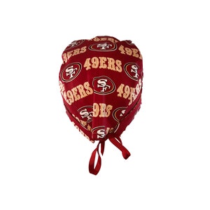 San Francisco 49ers NFL Retro Tie Back Scrub Cap, Nurse Hat, Surgical ...