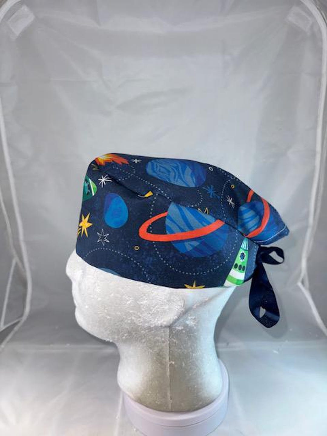 Outer Space Tie Back Scrub Cap, Nurse Hat, Surgical Cap, OR Cap ...