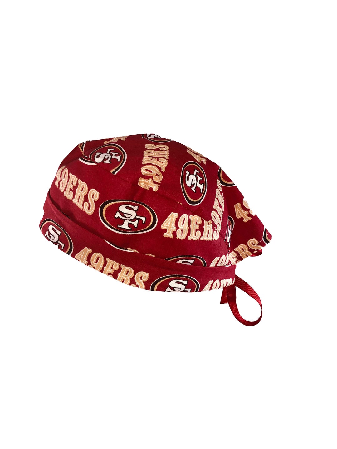 San Francisco 49ers NFL Retro Tie Back Scrub Cap, Nurse Hat, Surgical ...