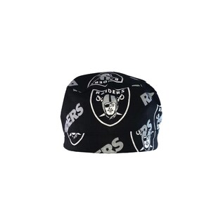 Las Vegas Raiders Large Print NFL Tie Back Scrub Cap, Nurse Hat ...