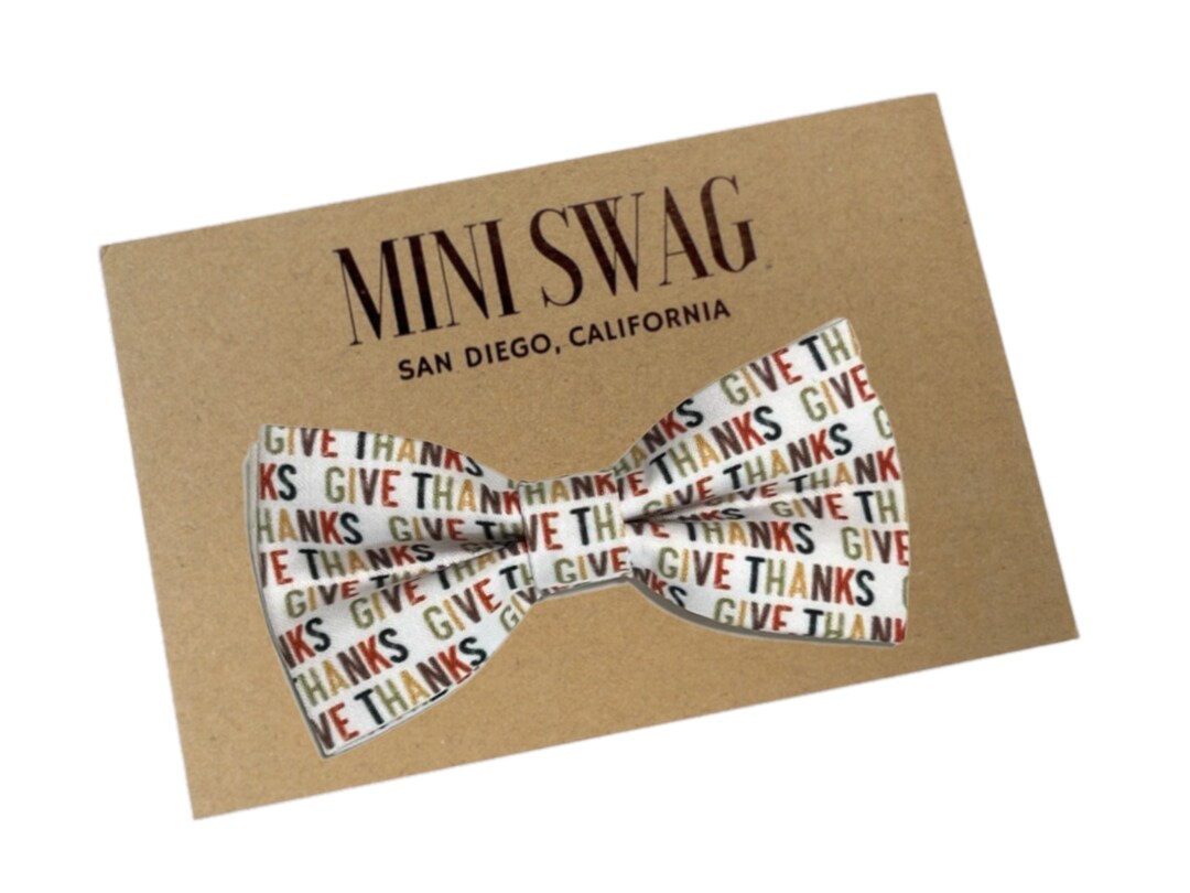 GIVE THANKS Dog or Cat Bow Tie --- PERFECT for Thanksgiving, Pet Lover ...