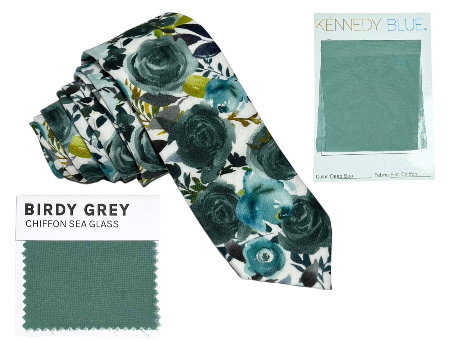 Sea Glass Floral Necktie, Bow Tie, Pocket Square --- PERFECT for ...