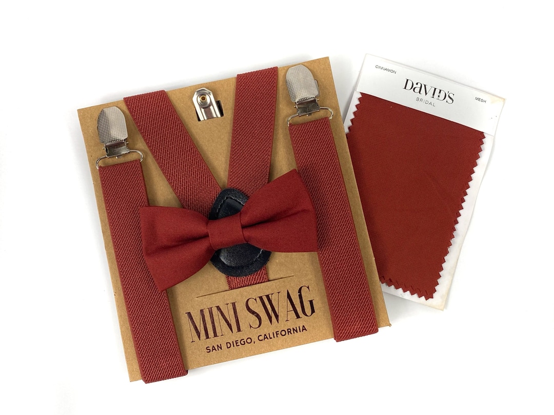 Cinnamon Bow Tie and Suspenders -- PERFECT for Ring Bearer, Groomsmen ...
