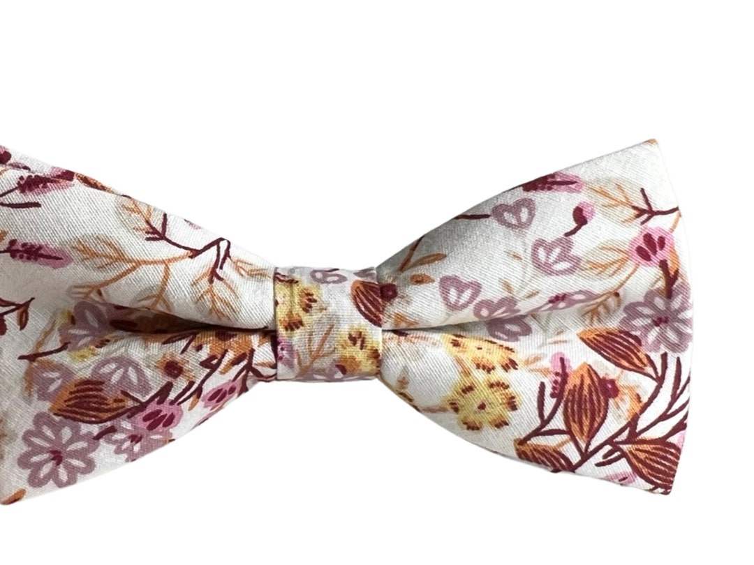 Mauve Cinnamon Floral Bow Tie --- PERFECT for Groomsmen, Ring Bearer ...