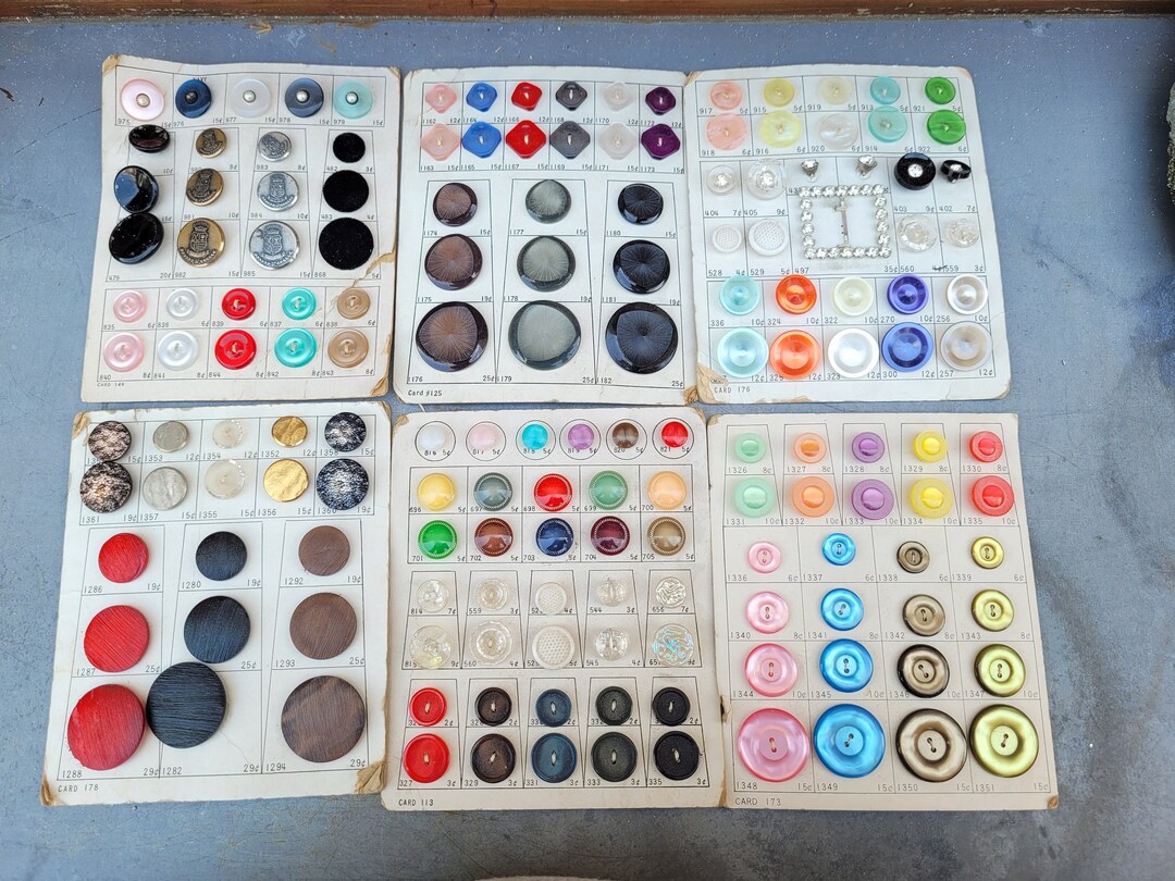 Vintage Button Store Display Cards, Salesman Sample Cards - Etsy