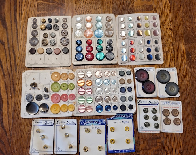 Vintage Button Store Display Cards, Salesman Sample Cards - Etsy