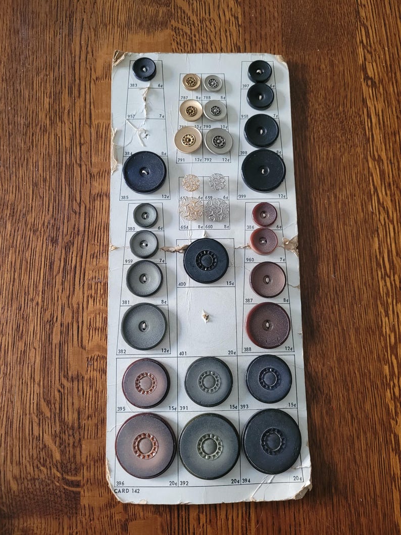 Vintage Button Store Display Cards, Salesman Sample Cards - Etsy