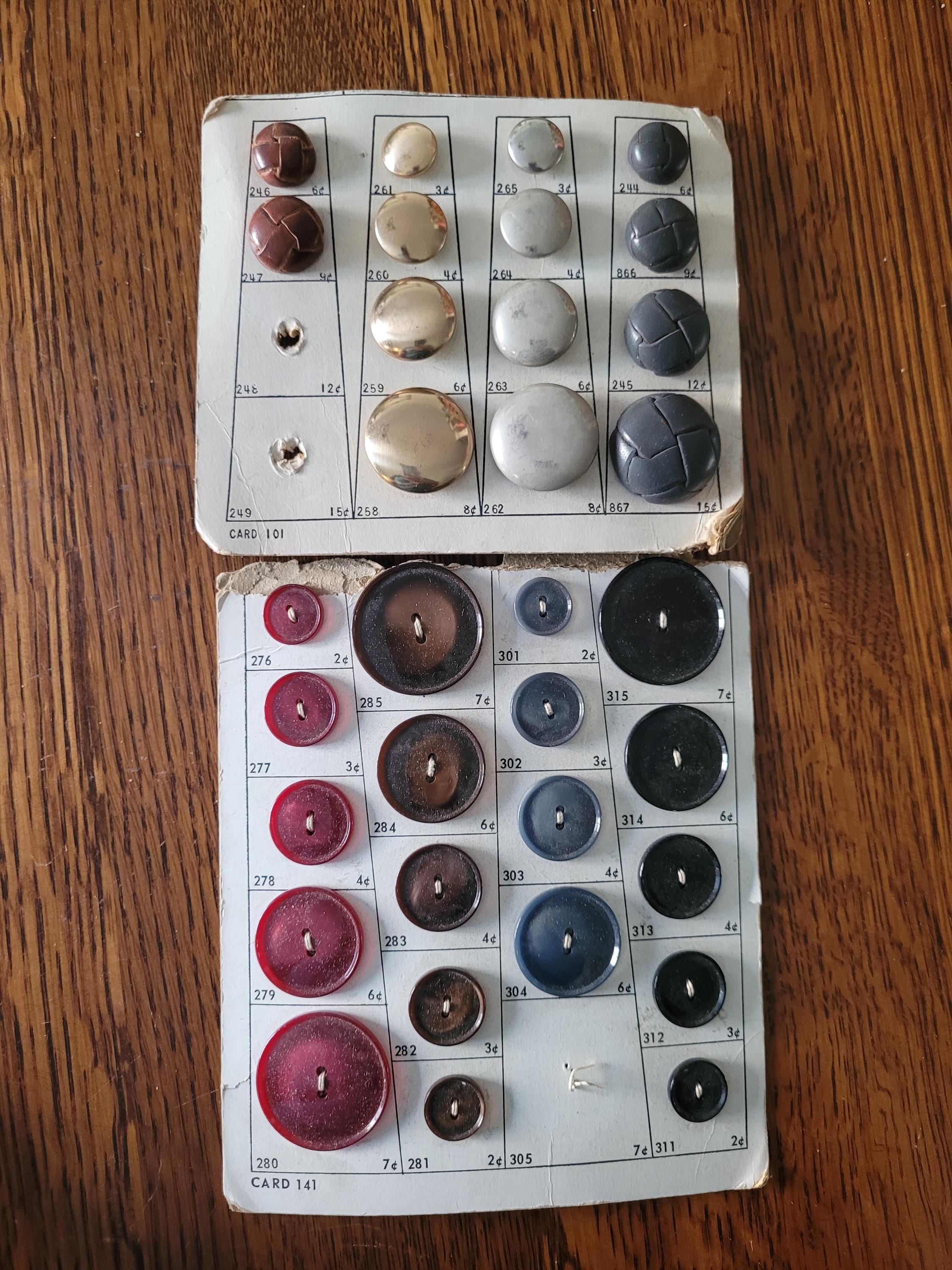 Vintage Button Store Display Cards, Salesman Sample Cards - Etsy