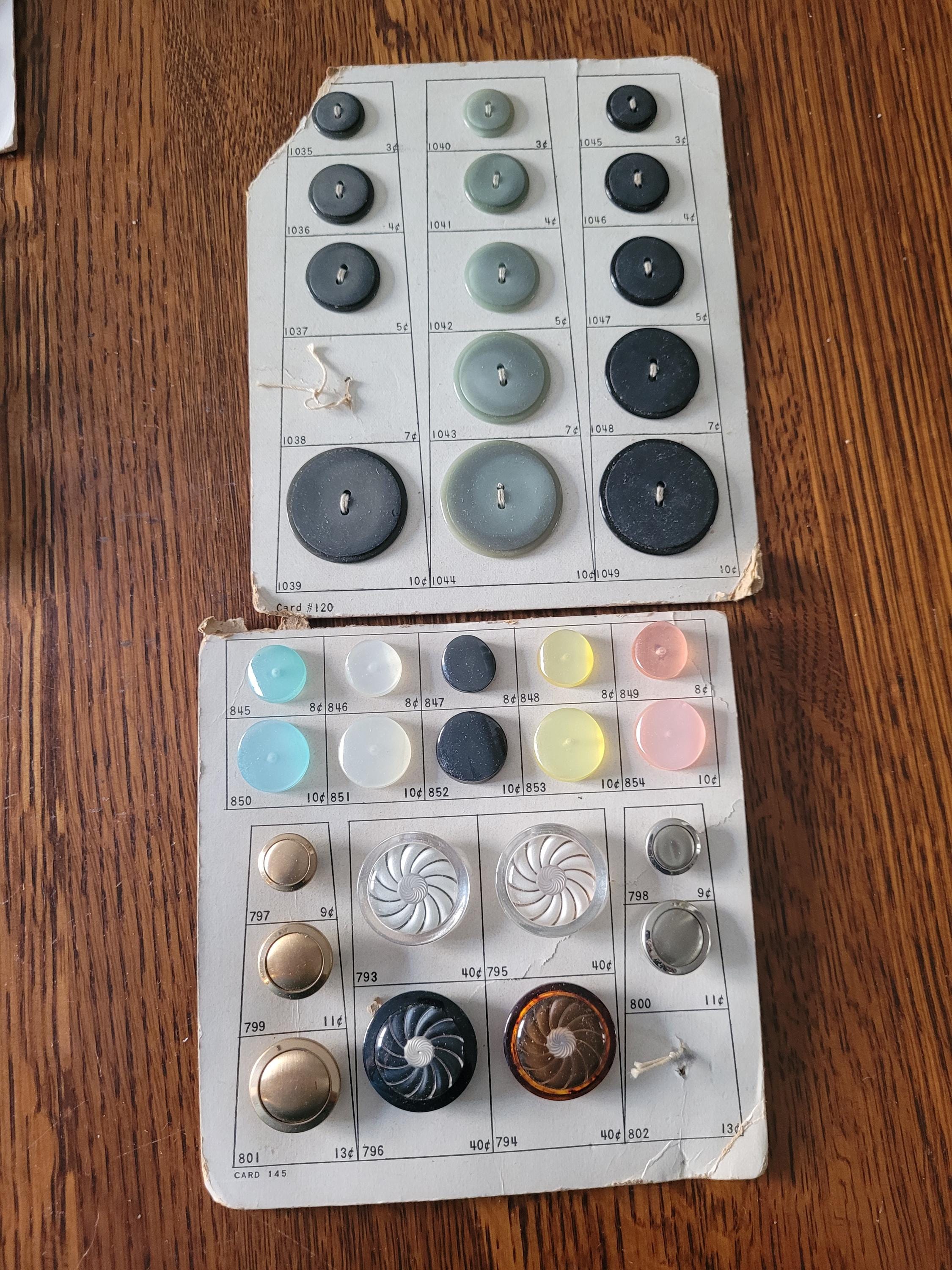 Vintage Button Store Display Cards, Salesman Sample Cards - Etsy