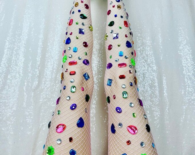 Jolly Rancher Bejeweled Pink Fishnets - Etsy