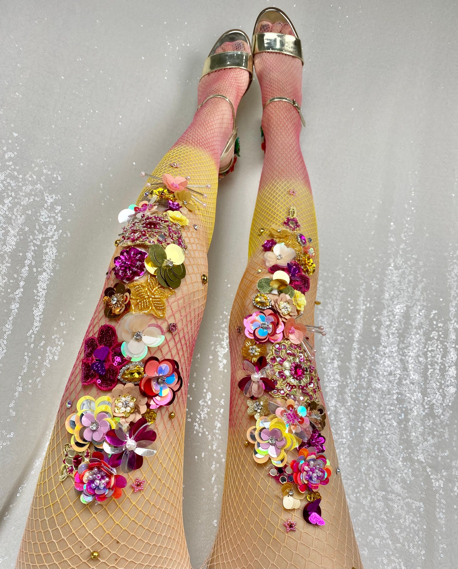 Passion Flower Hand Dyed Fishnets | Etsy