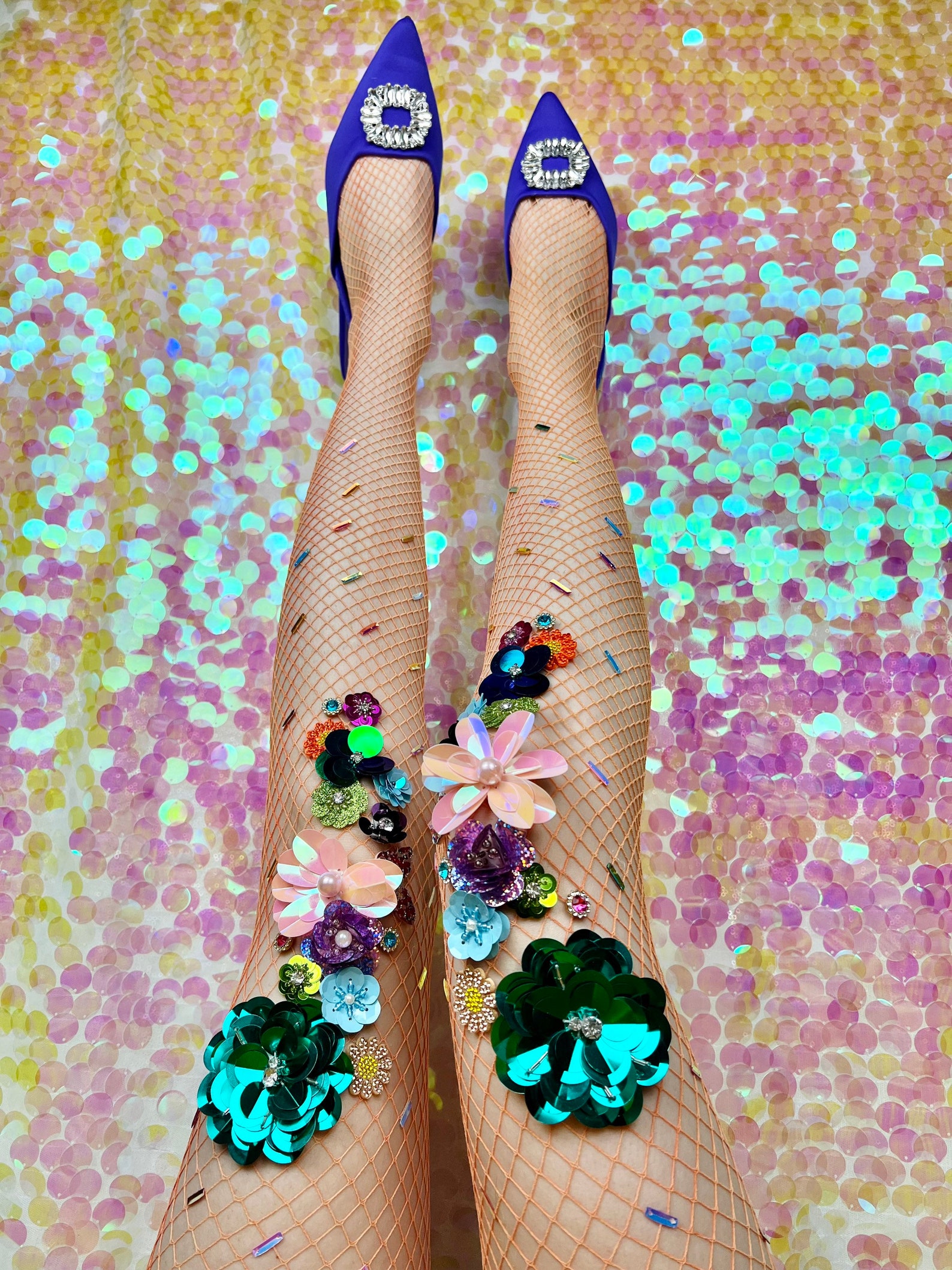 Orange Sherbet Sequin Fishnets - Etsy