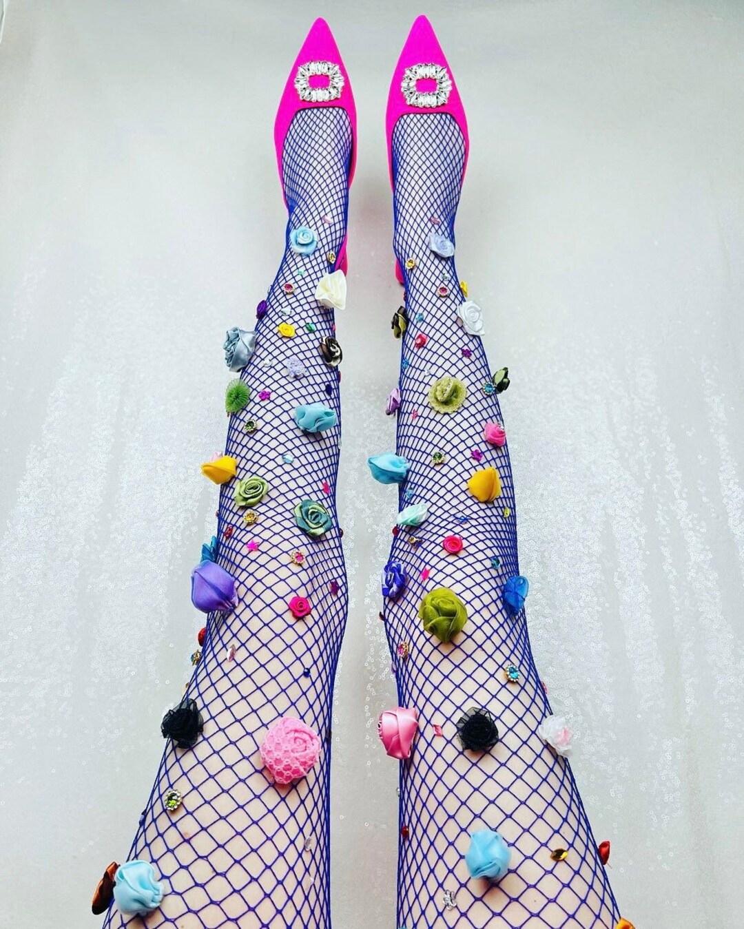 Wildflower Bouquet Royal Purple Fishnets - Etsy