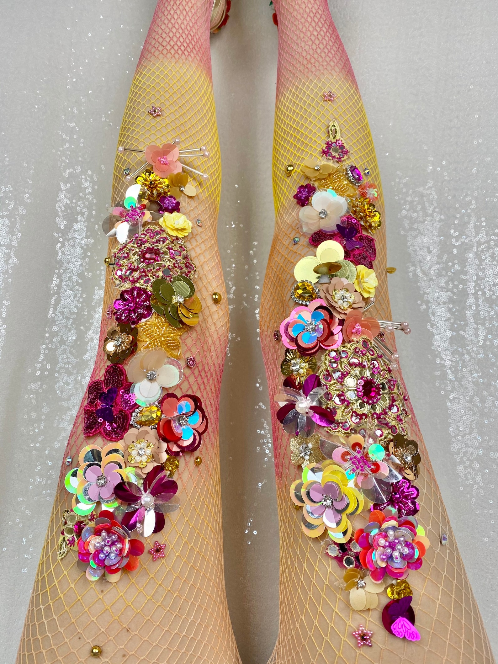 Passion Flower Hand Dyed Fishnets - Etsy