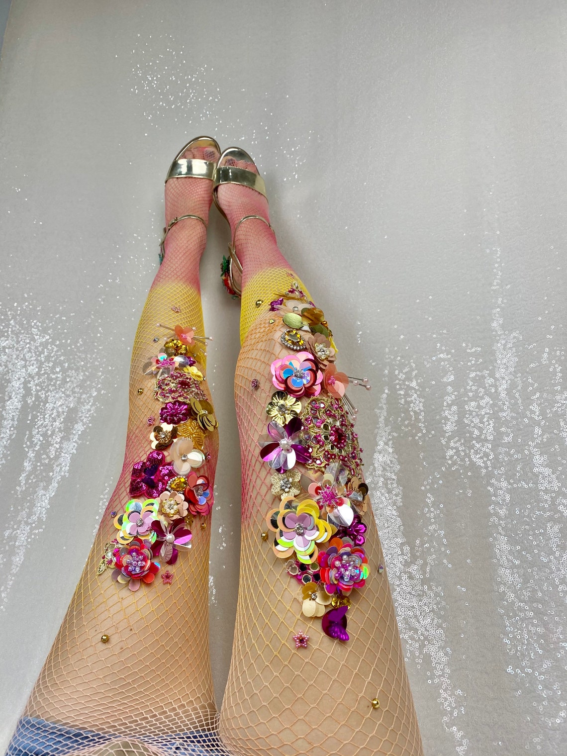 Passion Flower Hand Dyed Fishnets | Etsy