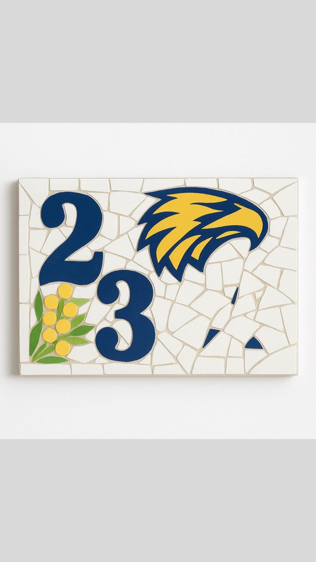 Custom Mosaic House Number Sign, AFL Emblem, Street Address Plaque - Etsy