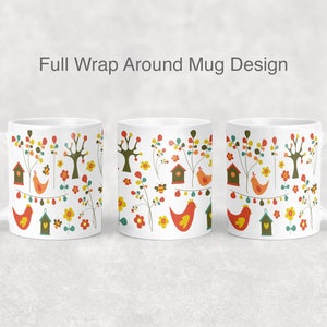 FOLK Art SPRING GARDEN Mugcoffee Muggift Mug11 Ozcute - Etsy