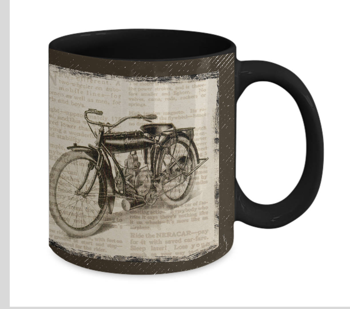 RUSTIC VINTAGE MOTORCYCLE Black Mug,gift Mug,ceramic Mug,bike Mug ...