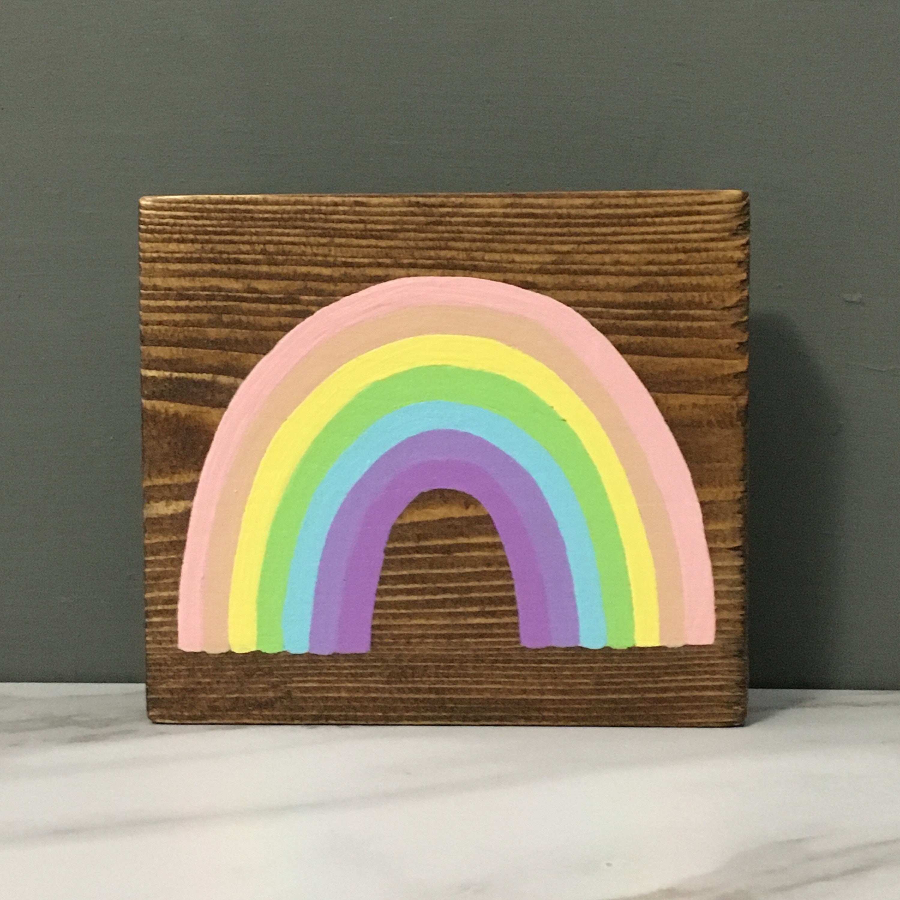 Mini Pastel Rainbow Pastel Rainbow Decor Mini Wooden Sign - Etsy