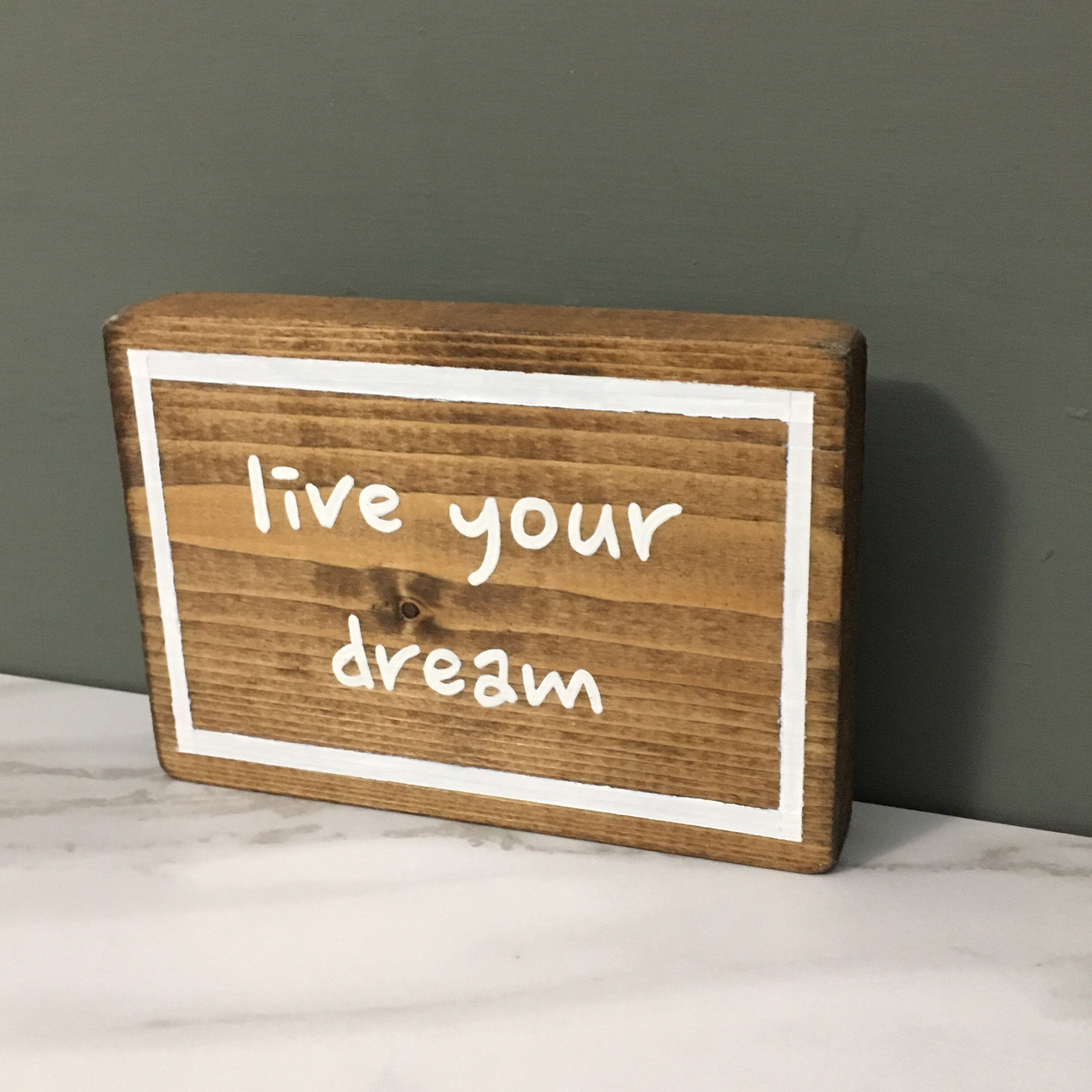 Live Your Dream Sign, Rustic Mini Signs, Farmhouse Wooden Signs ...