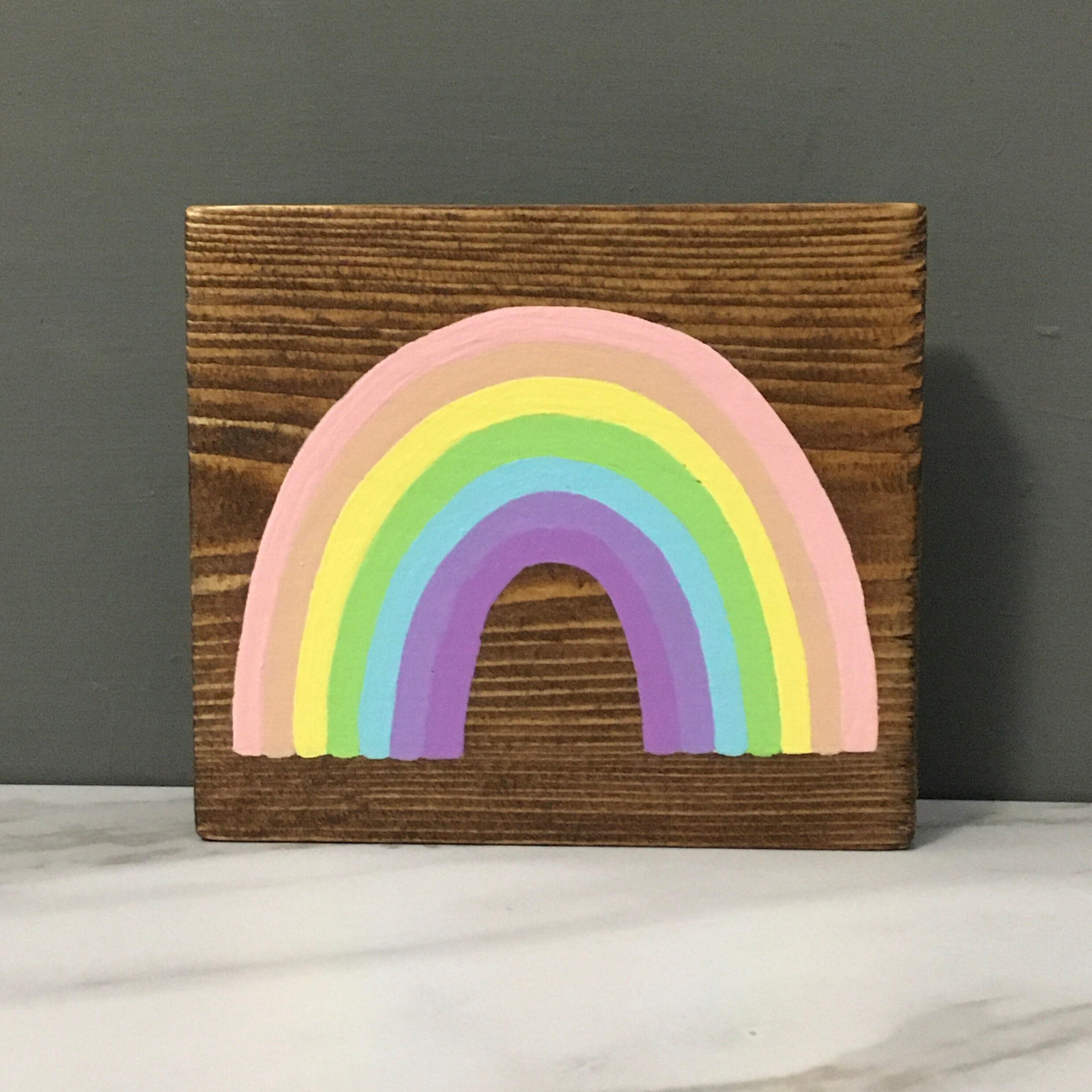Mini Pastel Rainbow Pastel Rainbow Decor Mini Wooden Sign - Etsy
