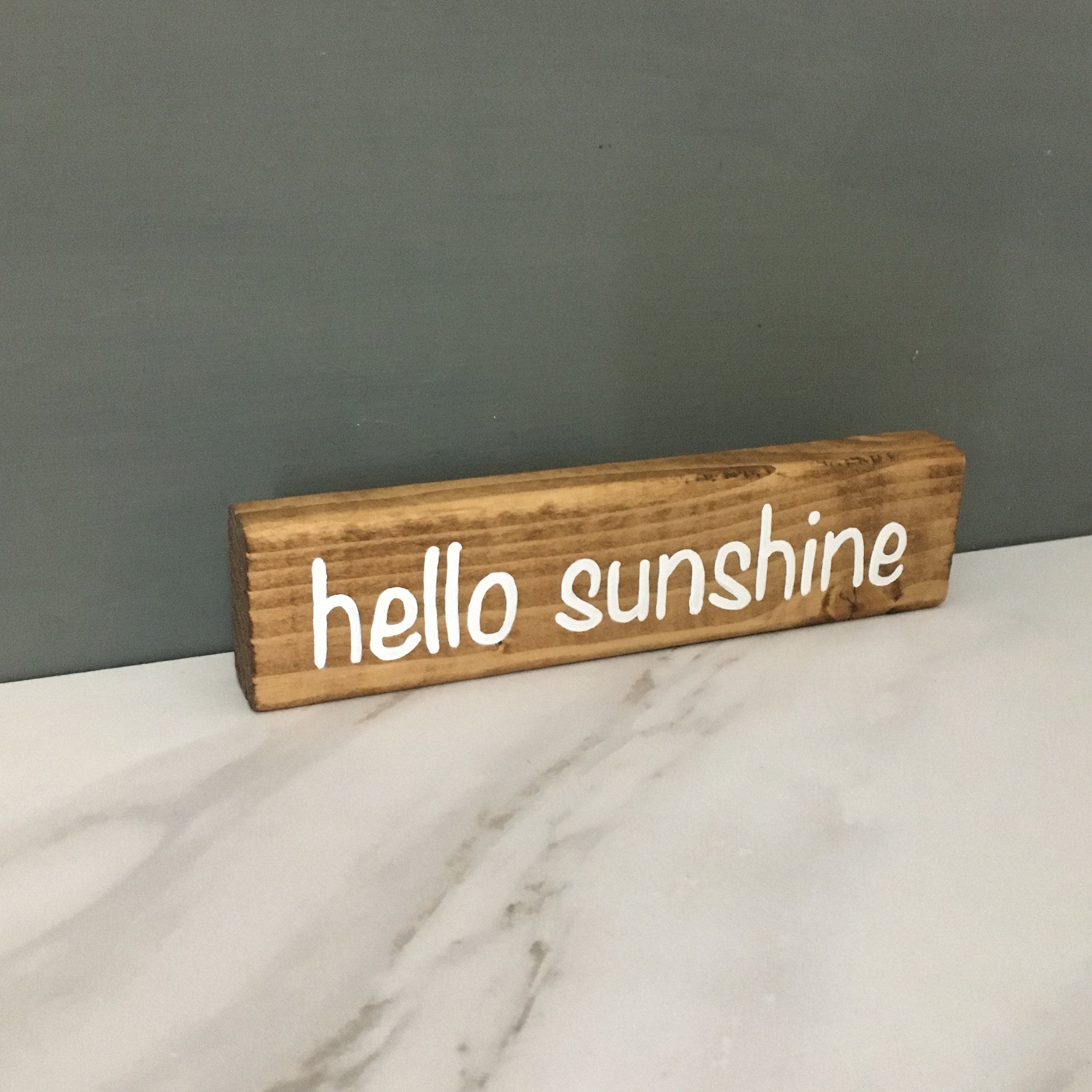 Hello Sunshine Wood Sign Mini Wood Signs Wooden Shelf Decor - Etsy