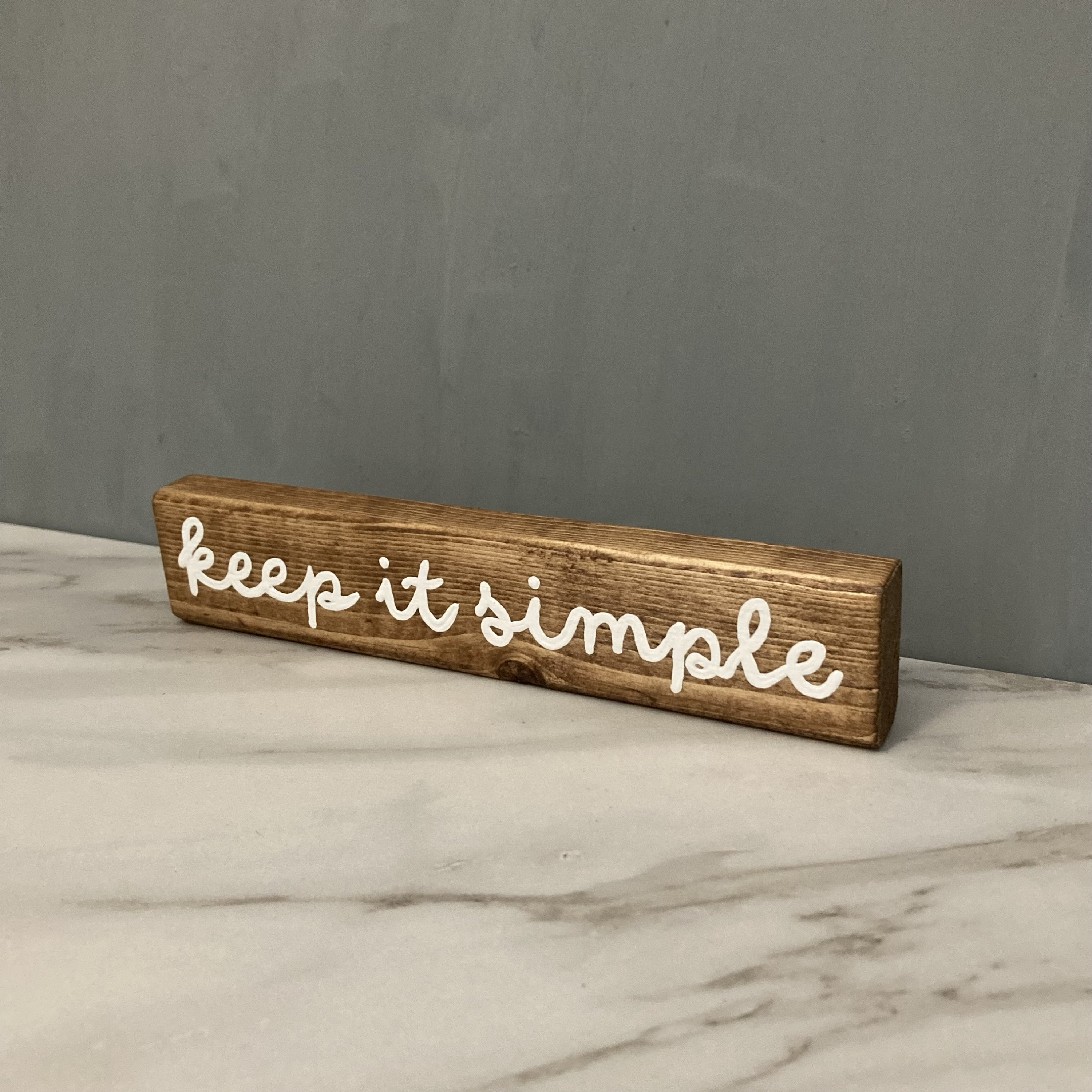 Keep It Simple Sign, Mini Wood Signs, Wooden Shelf Decor, Wood Tabletop ...