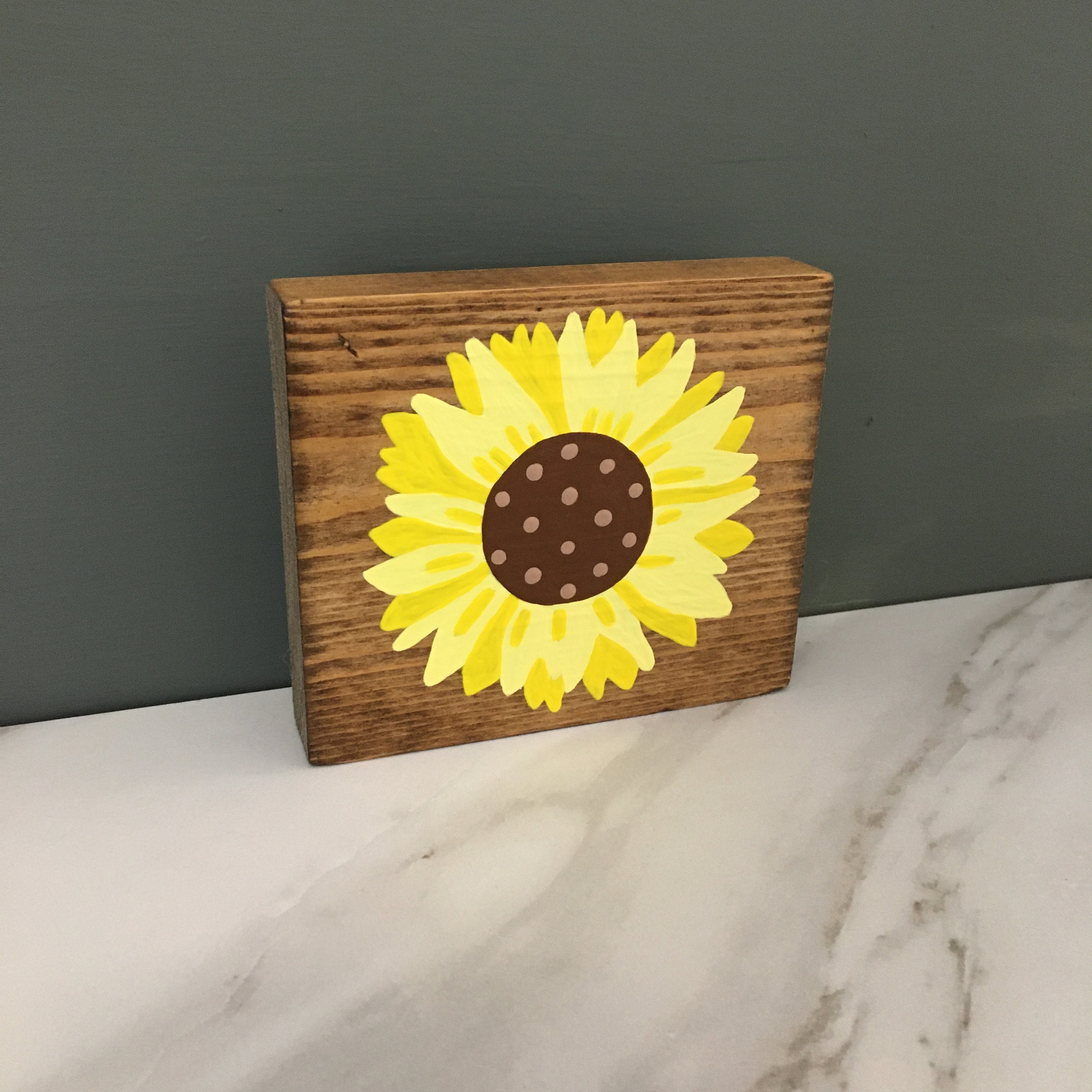 Mini Sunflower Sign Mini Block Sign Sunflower Wood Decor - Etsy