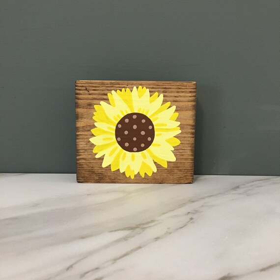 Mini Sunflower Sign Mini Block Sign Sunflower Wood Decor | Etsy