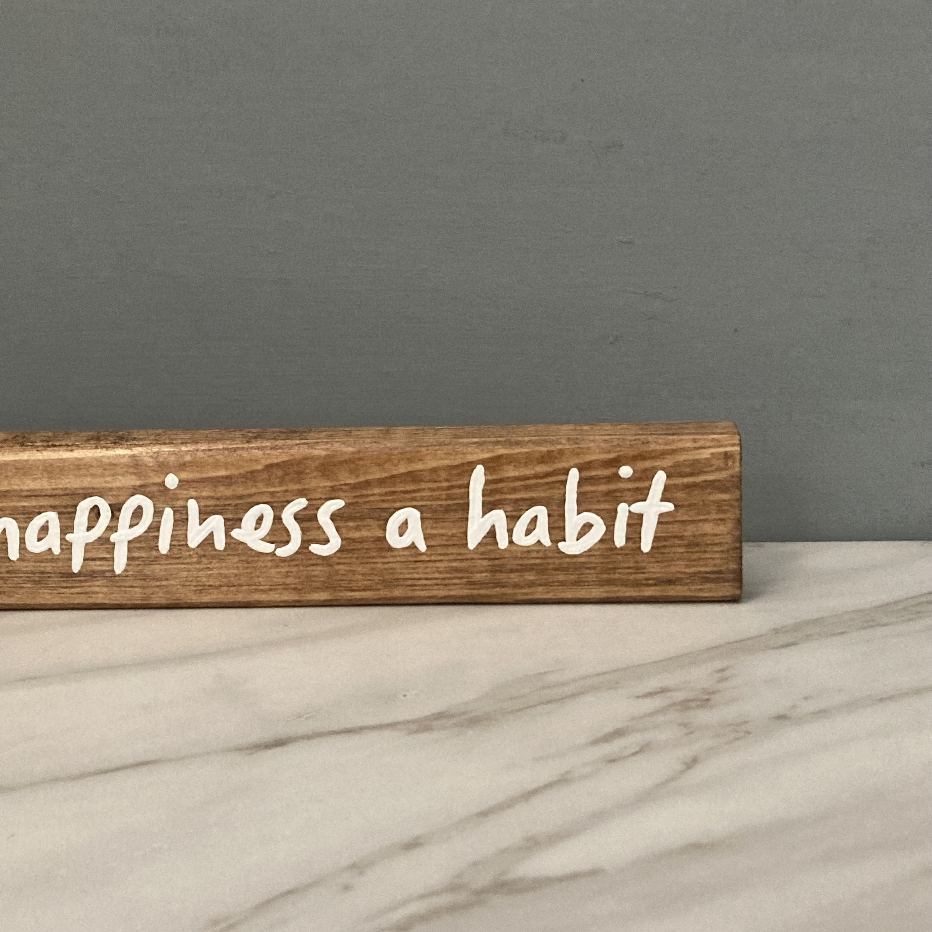 Make Happiness a Habit Sign, Skinny Wood Decor, Narrow Signs, Rustic ...
