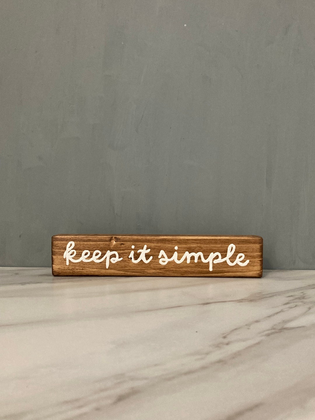 Keep It Simple Sign, Mini Wood Signs, Wooden Shelf Decor, Wood Tabletop ...