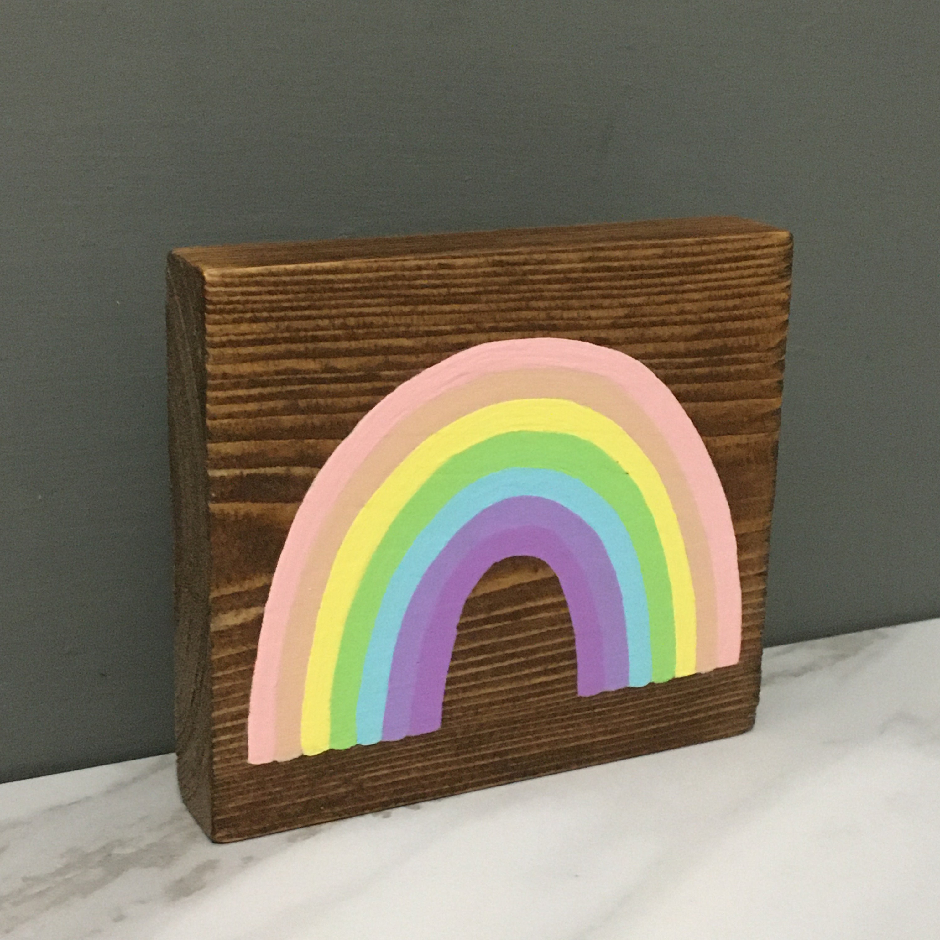 Mini Pastel Rainbow Pastel Rainbow Decor Mini Wooden Sign - Etsy